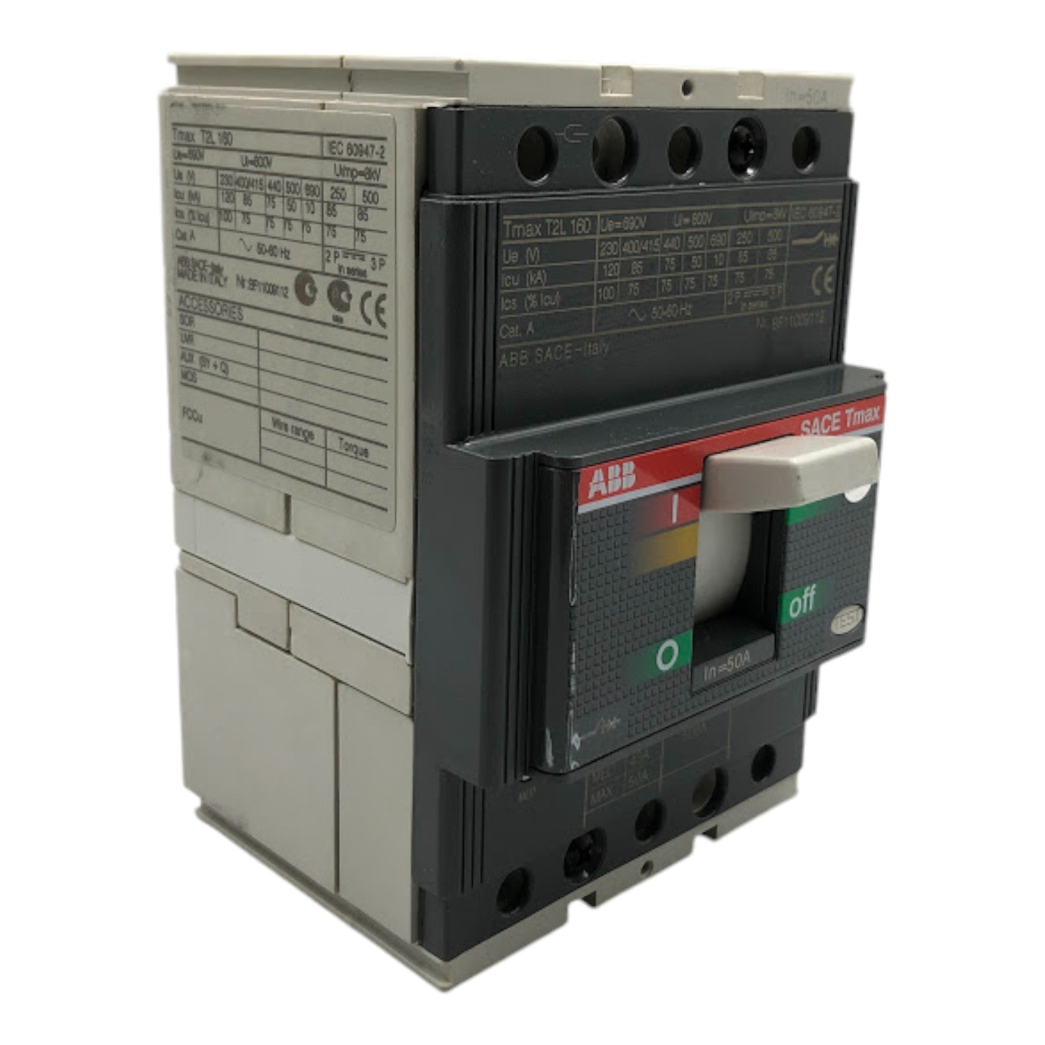 Disjuntor Caixa Moldada ABB Sace TMAX T2L 160 50A 690v 3P – Cabo Eletro