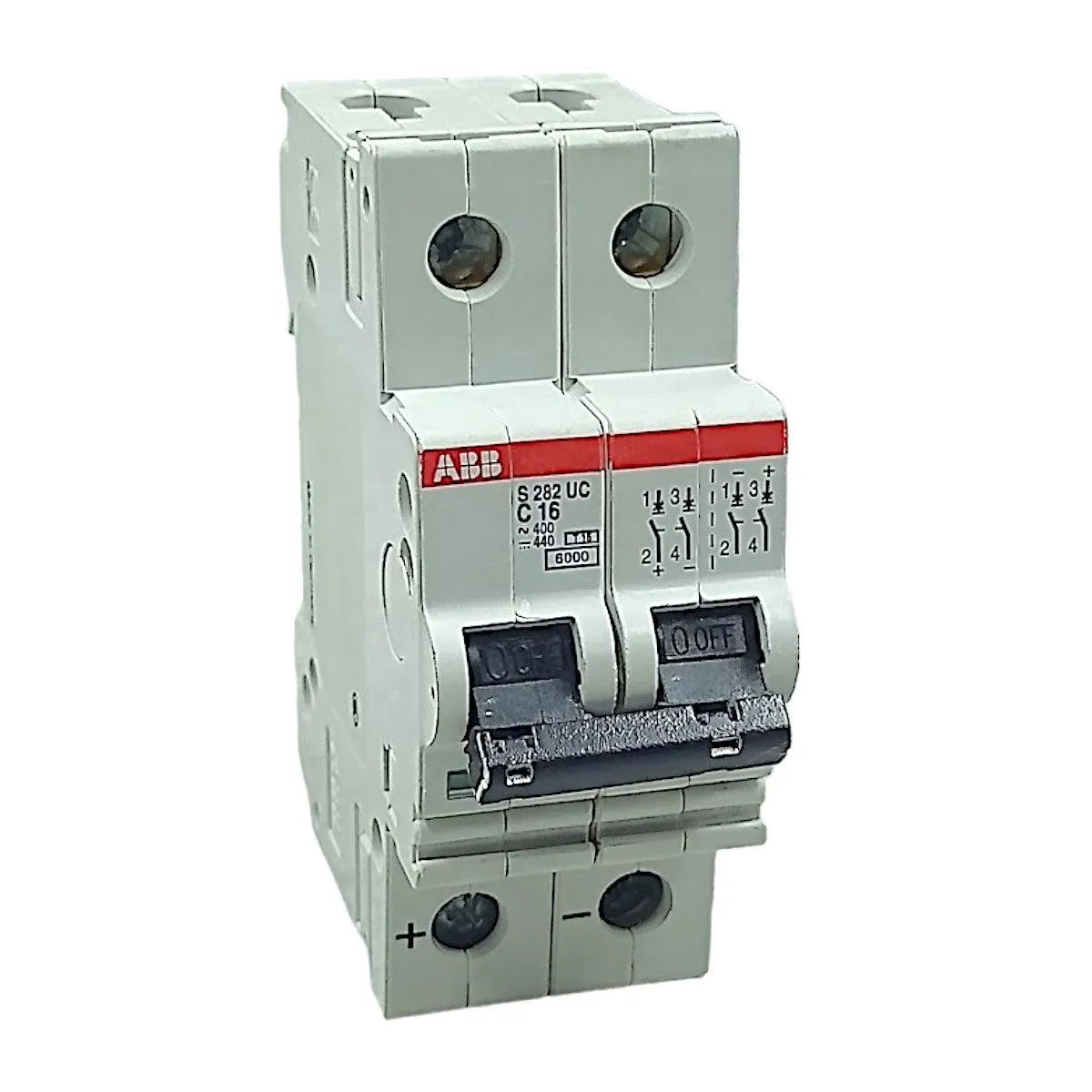 Disjuntor Bipolar ABB S262UC-C16 Curva C 16A 400V 6kA – Cabo Eletro