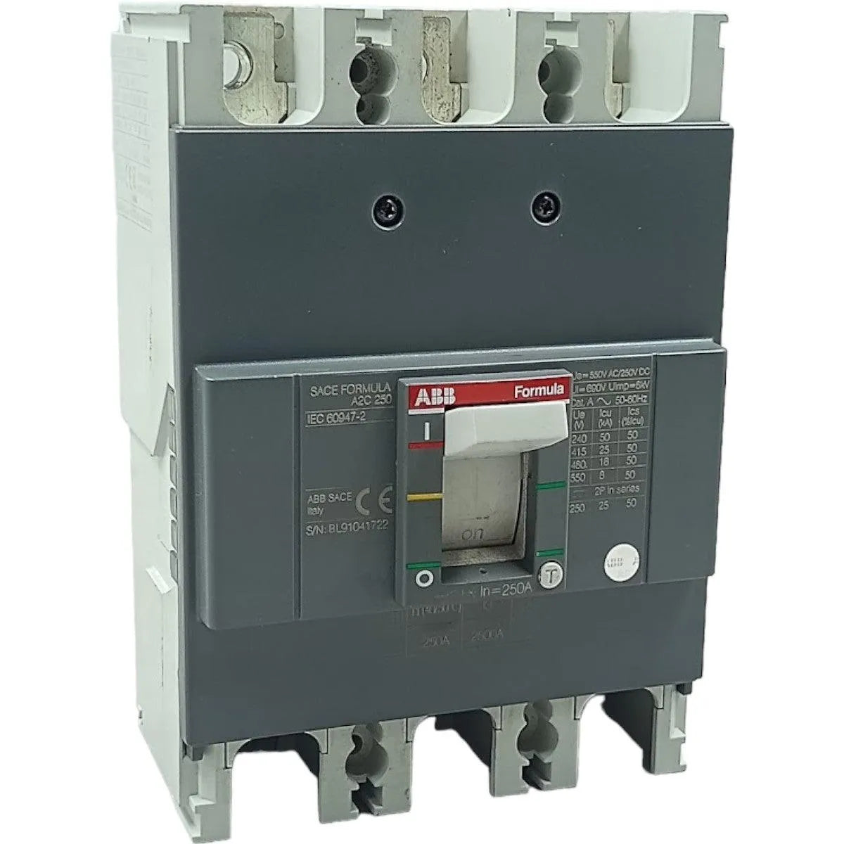 Disjuntor Caixa Moldada ABB Sace FORMULA A2C 250 250A 550V – Cabo Eletro