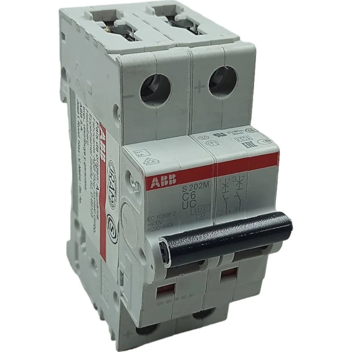 Disjuntor Bipolar 2P ABB S202M - C6 UC 230-440V 10kA – Cabo Eletro