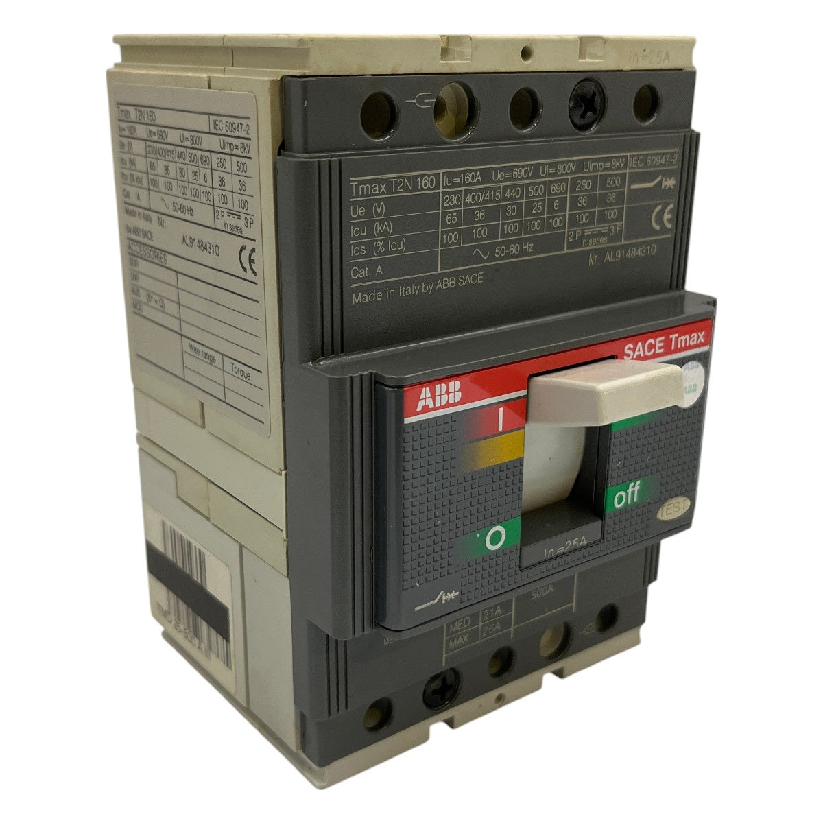 Disjuntor Caixa Moldada ABB TMAX T2N 160 25A 690v 8kV – Cabo Eletro