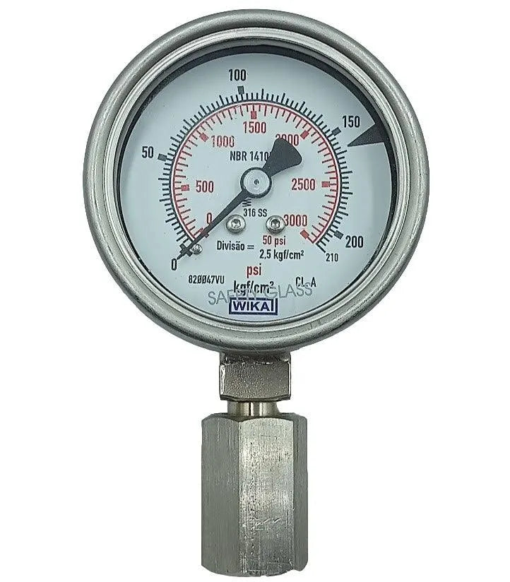 Manômetro Wika 232.50.063 63mm 0 a 210 kgf/cm² x 0 a 3000psi – Cabo Eletro