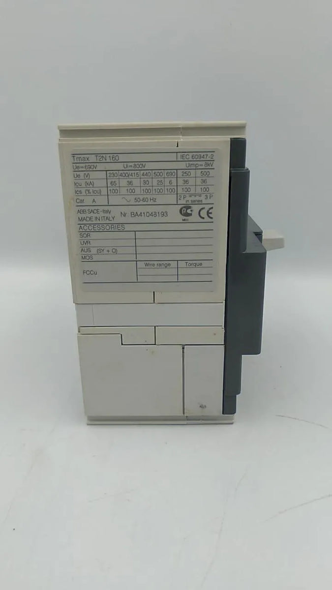 Disjuntor ABB Sace Tmax T2N 160 63A 4P 690v – Cabo Eletro